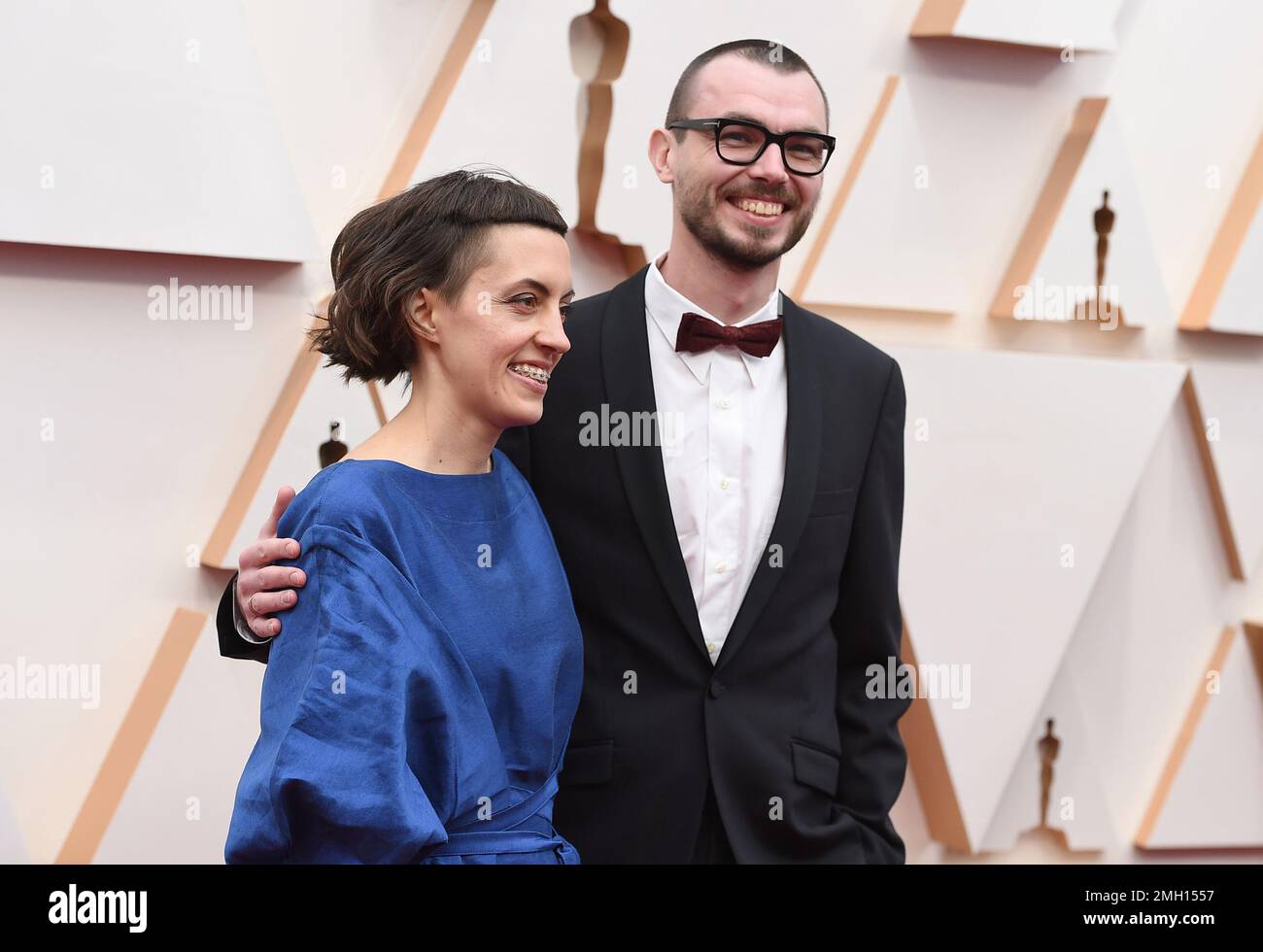 Daria Kashcheeva, left, arrives at the Oscars on Sunday, Feb. 9, 2020 ...