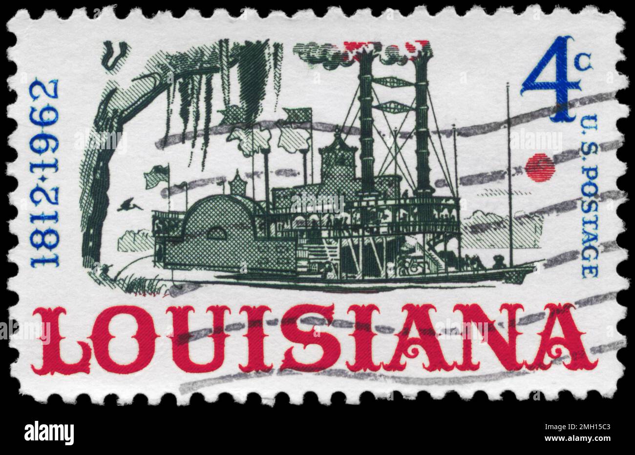 USA - CIRCA 1962: A Stamp printed in USA shows the Riverboat on the ...