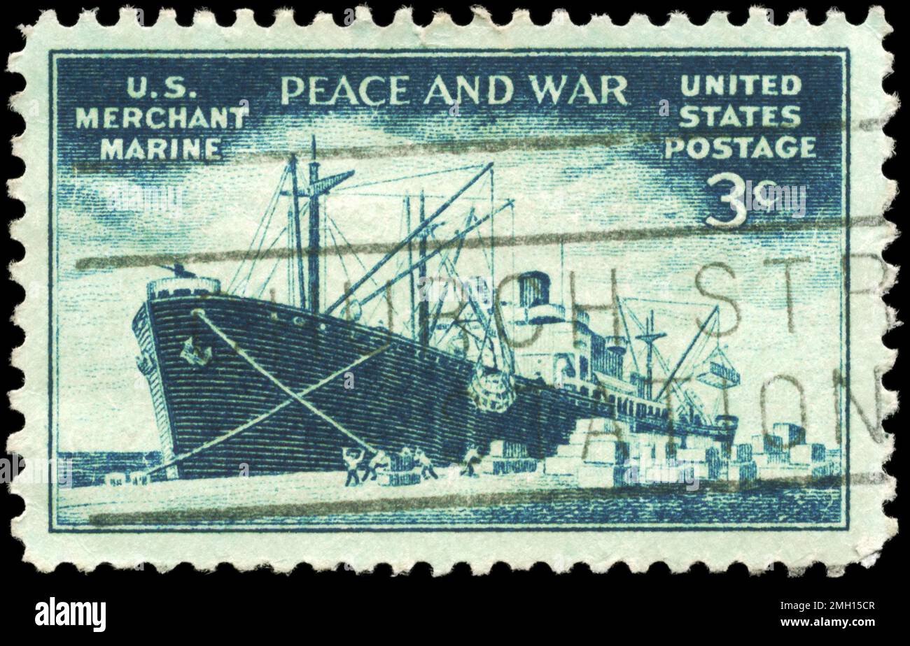 USA - CIRCA 1946: A Stamp printed in USA shows the Liberty Ship ...