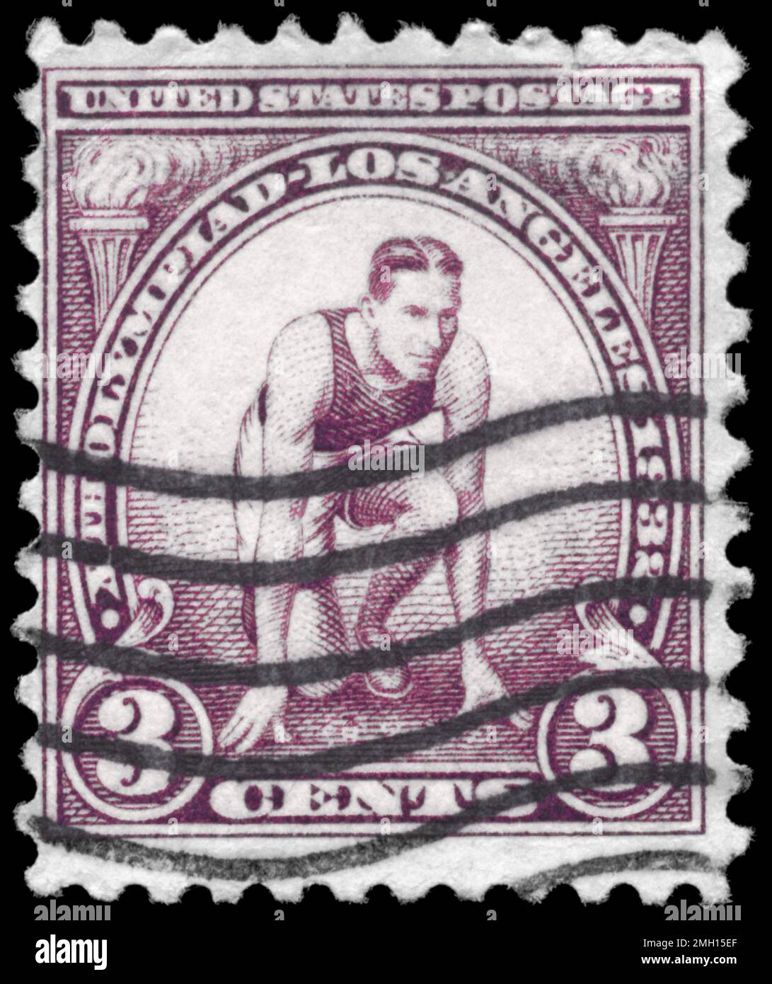 USA - CIRCA 1932: A Stamp printed in USA shows a Runner at Starting ...