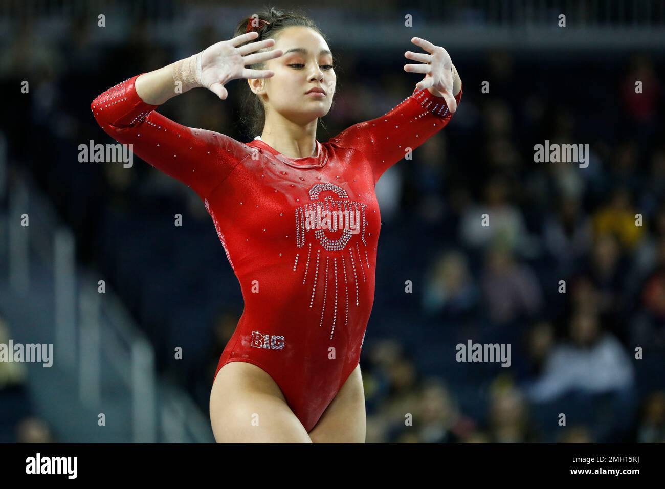 Ohio State gymnast Miriam Perez during an NCAA gymnastics meet on ...