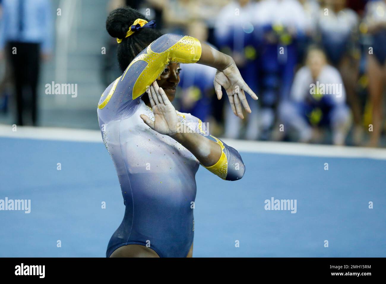 Michigan gymnast Gabby Wilson during an NCAA gymnastics meet on Sunday ...