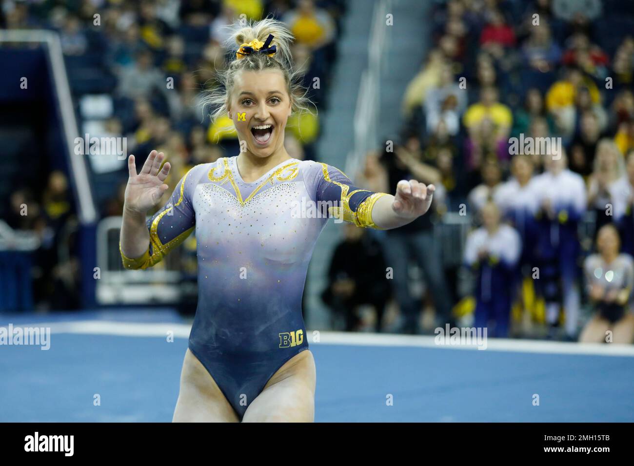 Michigan gymnast Sierra Brooks during an NCAA gymnastics meet on Sunday ...