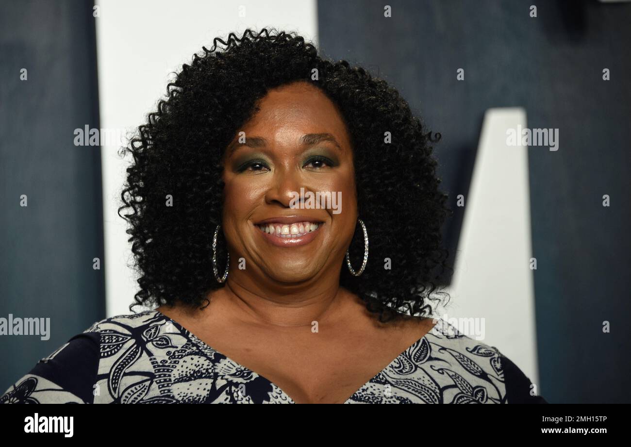 Shonda Rhimes arrives at the Vanity Fair Oscar Party on Sunday, Feb. 9 ...