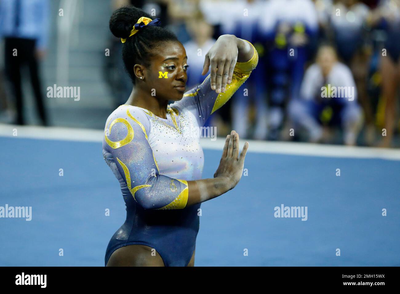 Michigan gymnast Gabby Wilson during an NCAA gymnastics meet on Sunday ...