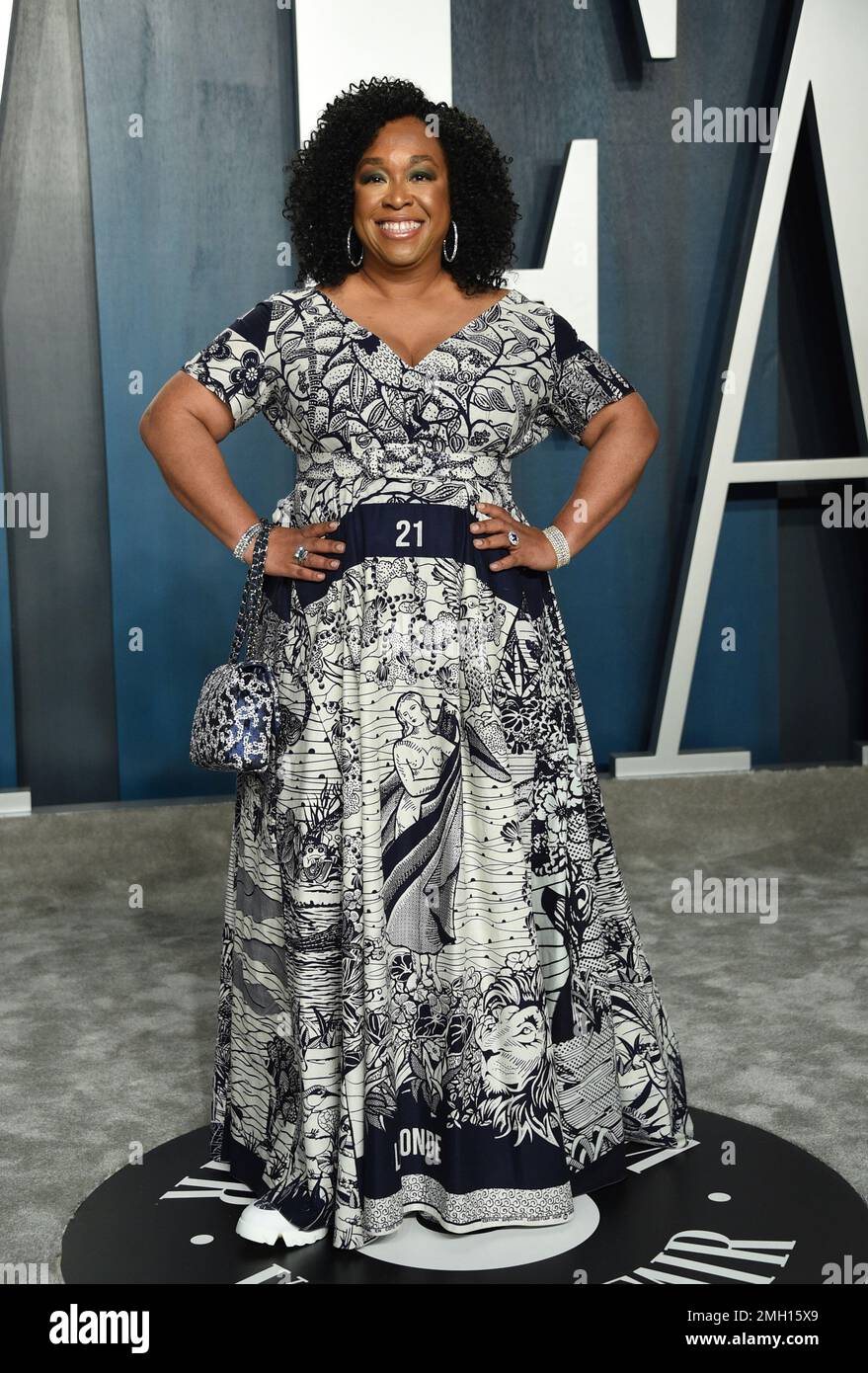 Shonda Rhimes arrives at the Vanity Fair Oscar Party on Sunday, Feb. 9 ...