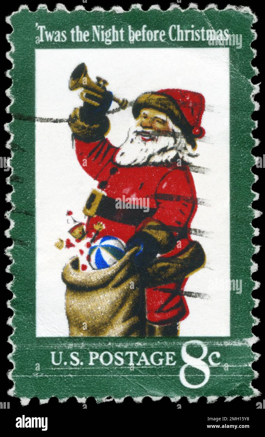 USA - CIRCA 1972: A Stamp printed in USA shows a Santa Claus, circa ...