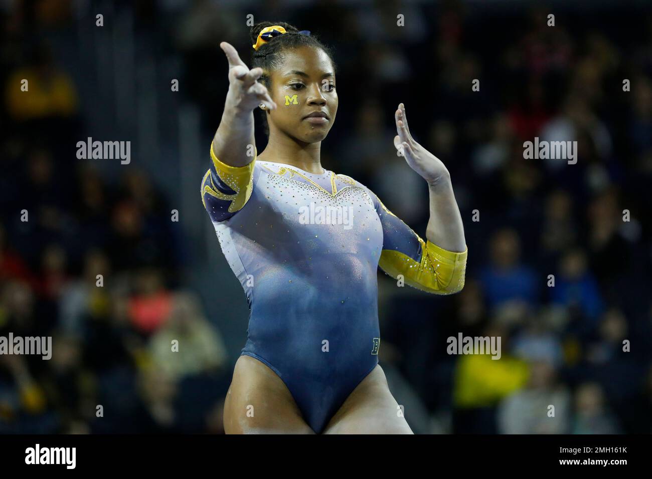 Michigan gymnast Sierra Brooks during an NCAA gymnastics meet on Sunday ...