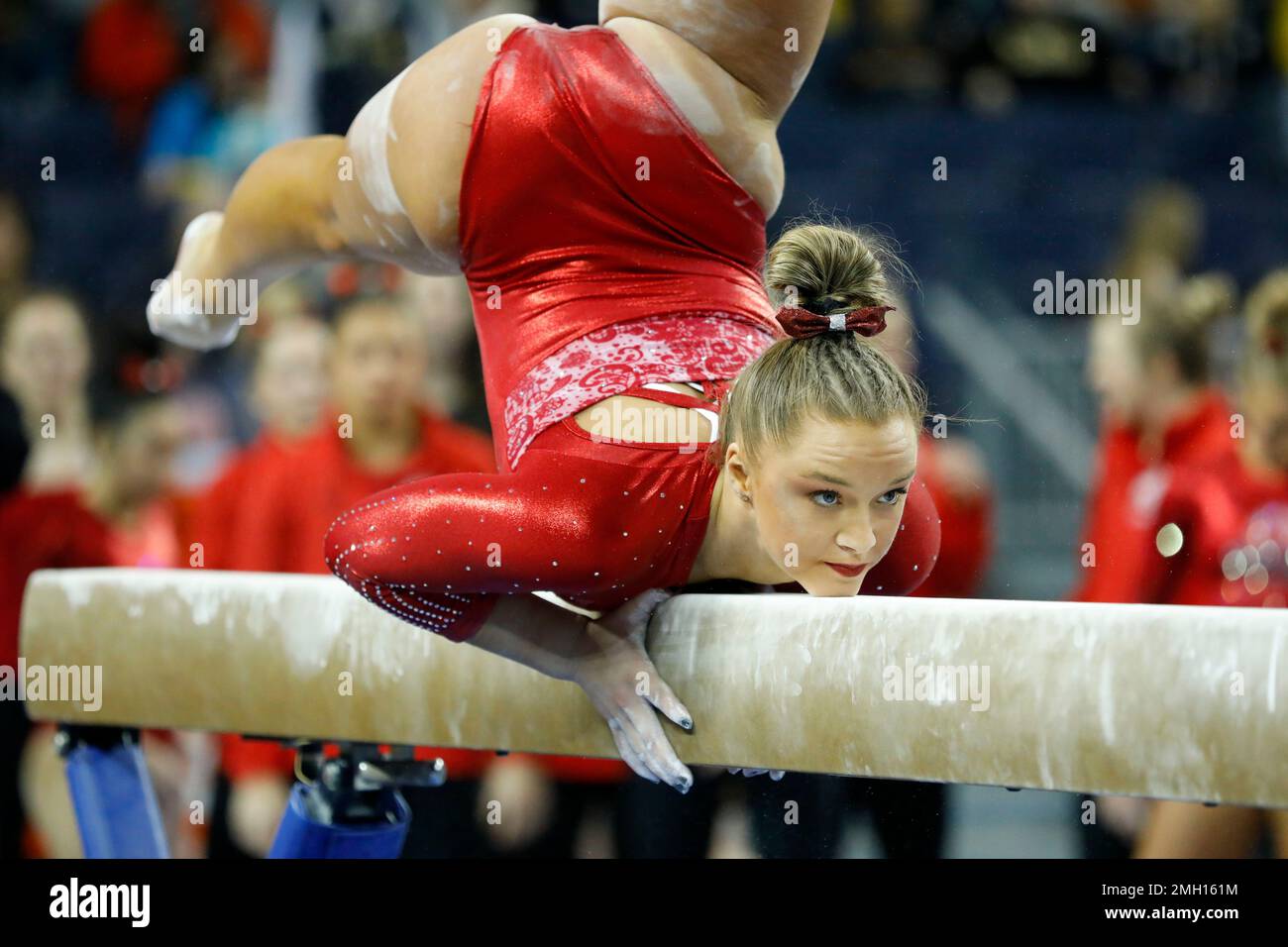 Ohio State gymnast Zoe Schweitzer during an NCAA gymnastics meet on ...