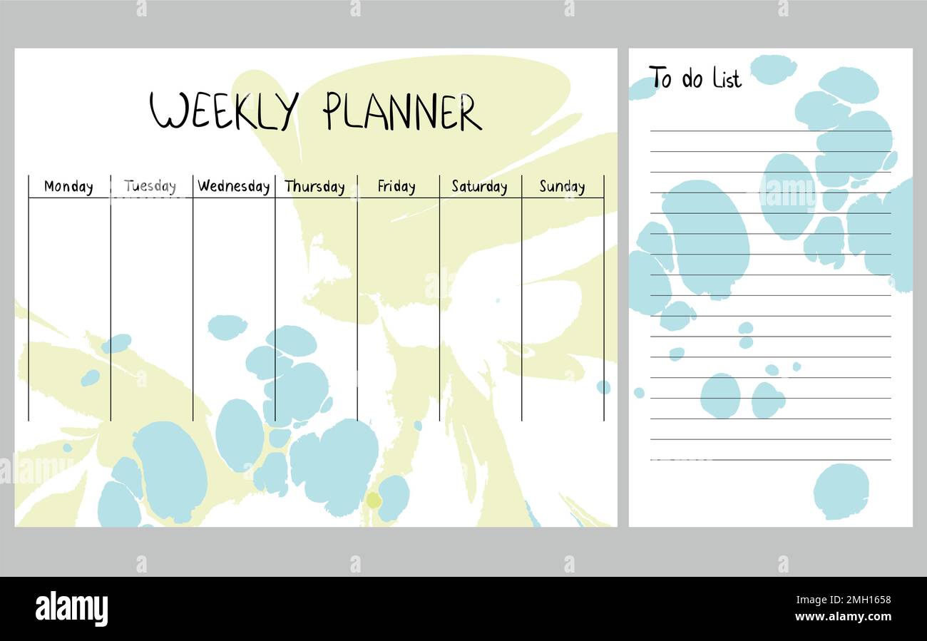 Abstract weekly planner Stock Vector Image & Art - Alamy