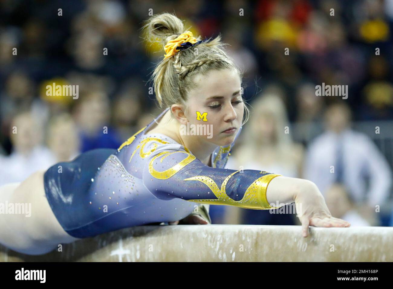 Michigan gymnast Lauren Farley during an NCAA gymnastics meet on Sunday ...
