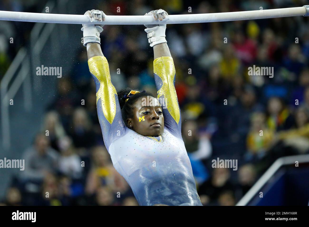 Michigan gymnast Gabby Wilson during an NCAA gymnastics meet on Sunday ...