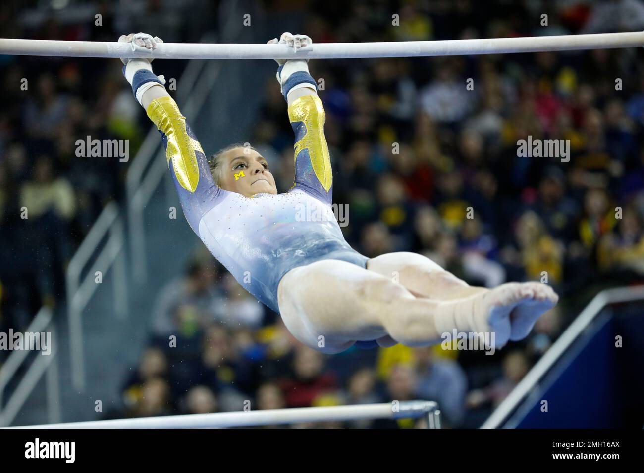 Michigan gymnast Abby Brenner during an NCAA gymnastics meet on Sunday ...