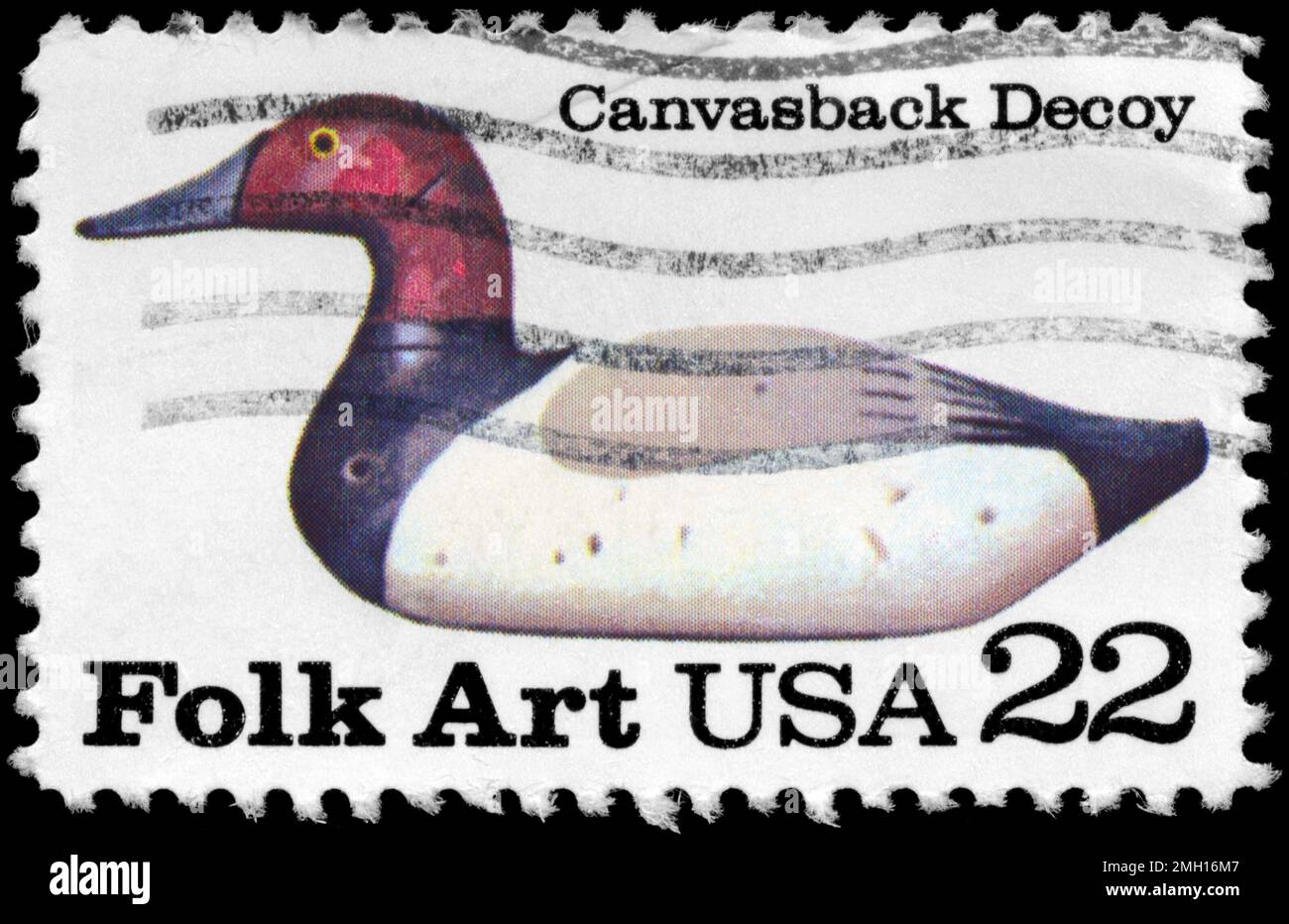 USA - CIRCA 1985: A Stamp printed in USA shows the Canvasback Decoy, American Folk Art series ...