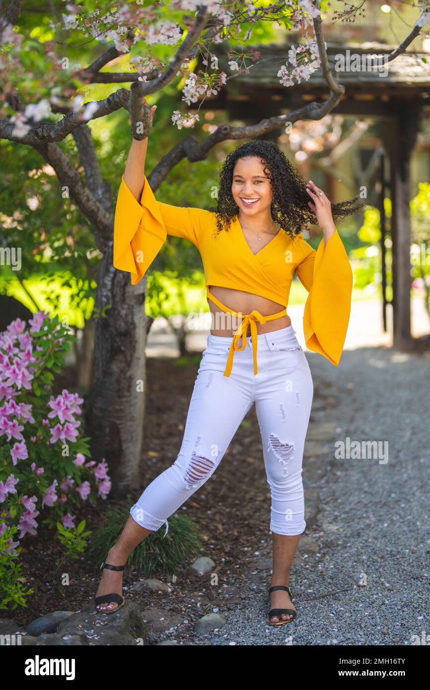 American woman playing hi-res stock photography and images - Alamy