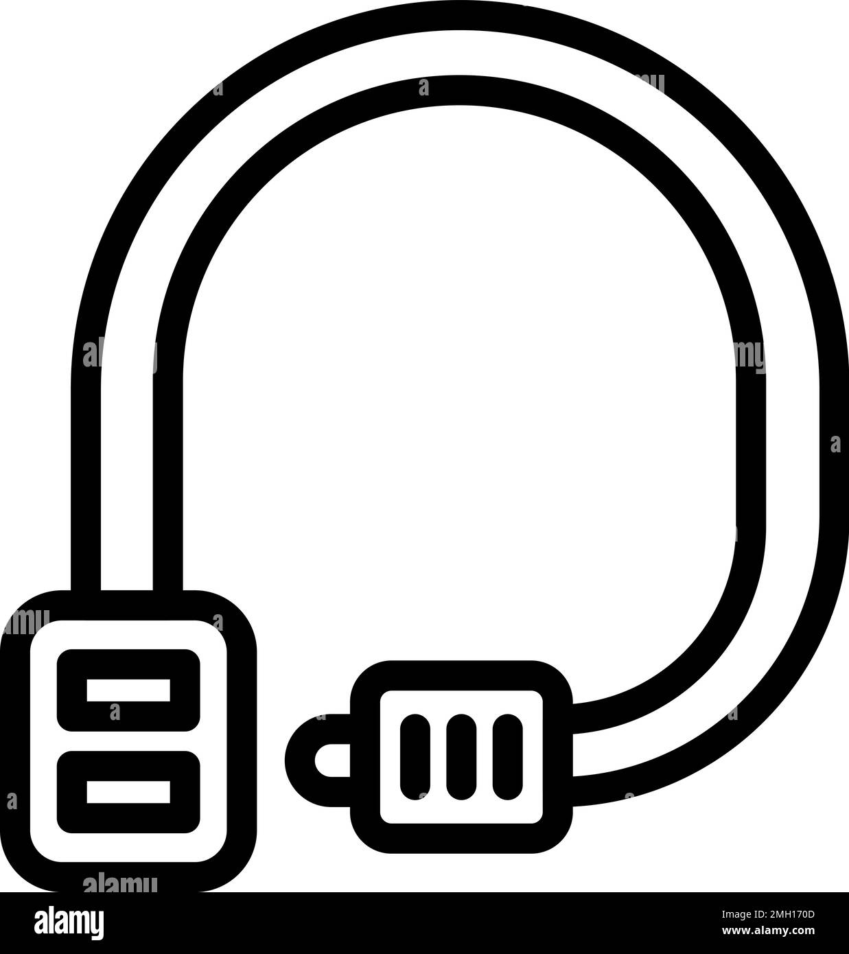 Safety Cycling lock icon outline vector. Key secure. Sport travel Stock ...