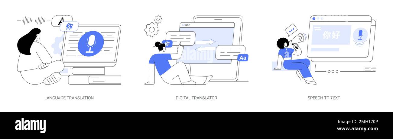 Multilingual Mobile Application Abstract Concept Vector Illustrations Stock Vector Image And Art