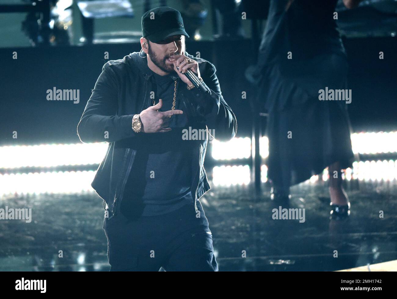 Eminem performs "Lose Yourself" at the Oscars on Sunday, Feb. 9, 2020 ...
