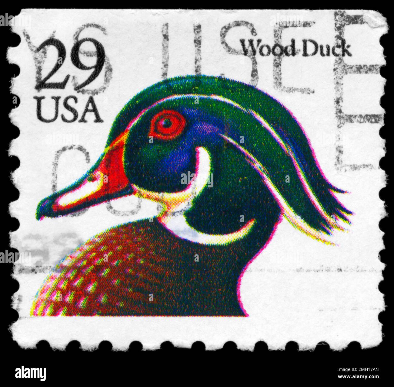 USA - CIRCA 1991: A Stamp printed in USA shows the Wood Duck, Booklet ...