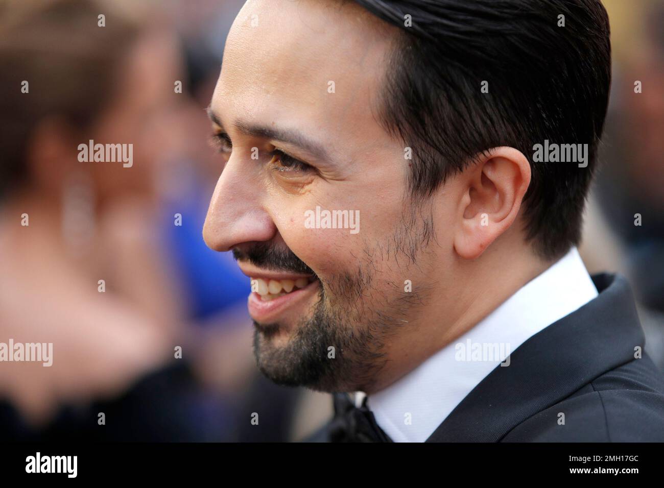 Lin-Manuel Miranda arrives at the Oscars on Sunday, Feb. 9, 2020, at ...