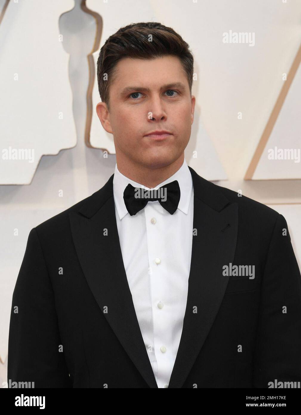 Colin Jost arrives at the Oscars on Sunday, Feb. 9, 2020, at the Dolby ...
