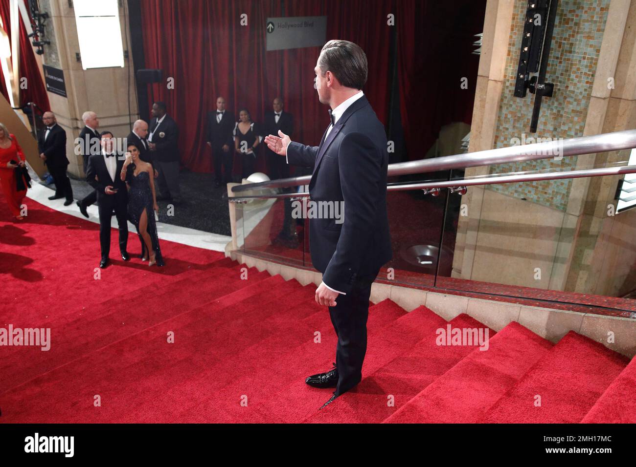 Leonardo DiCaprio arrives at the Oscars on Sunday, Feb. 9, 2020, at the ...