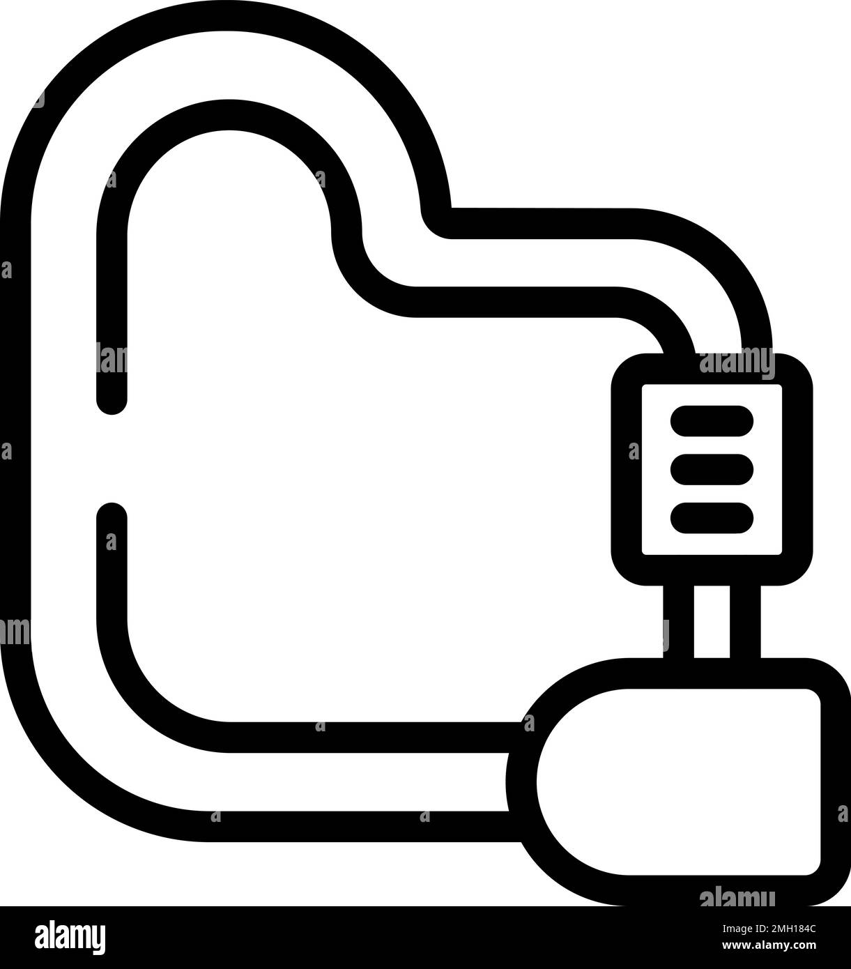 Transport lock icon outline vector. Bike safety. Sport security Stock ...