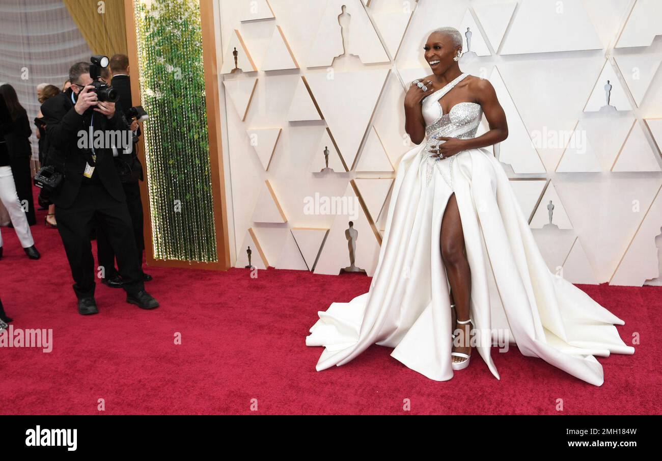 Cynthia Erivo arrives at the Oscars on Sunday, Feb. 9, 2020, at the ...