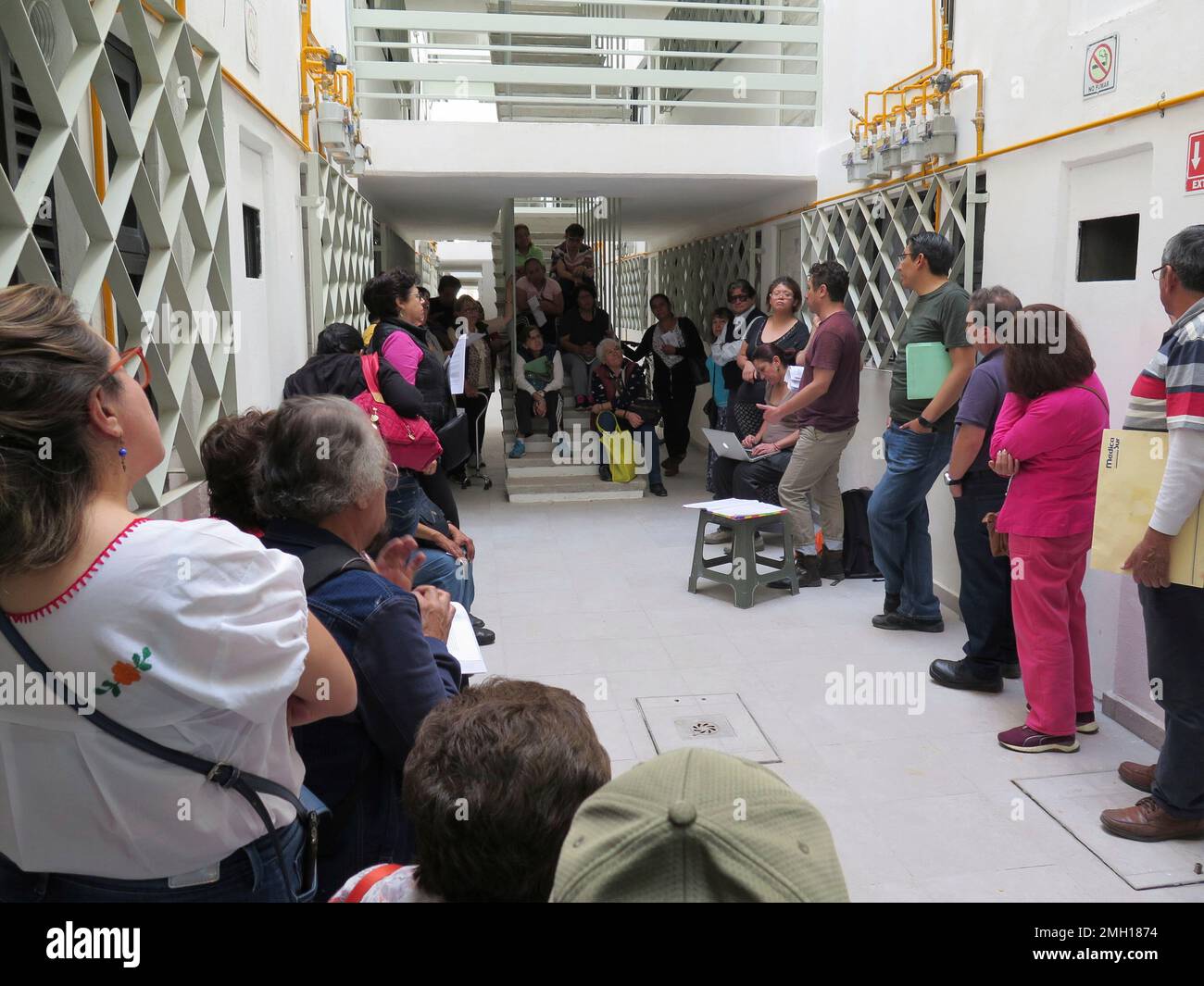 Resident at the Multifamiliares Tlalpan building that was refurbished ...