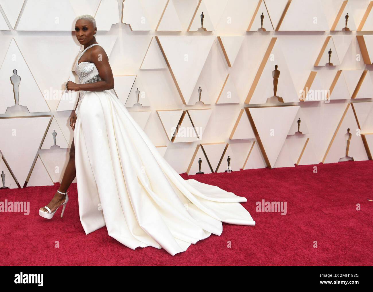 Cynthia Erivo arrives at the Oscars on Sunday, Feb. 9, 2020, at the ...