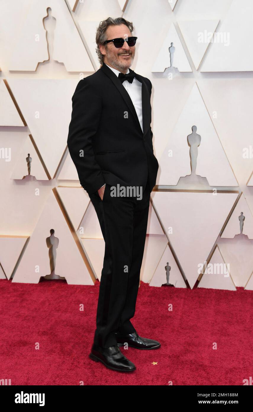 Joaquin Phoenix arrives at the Oscars on Sunday, Feb. 9, 2020, at the ...