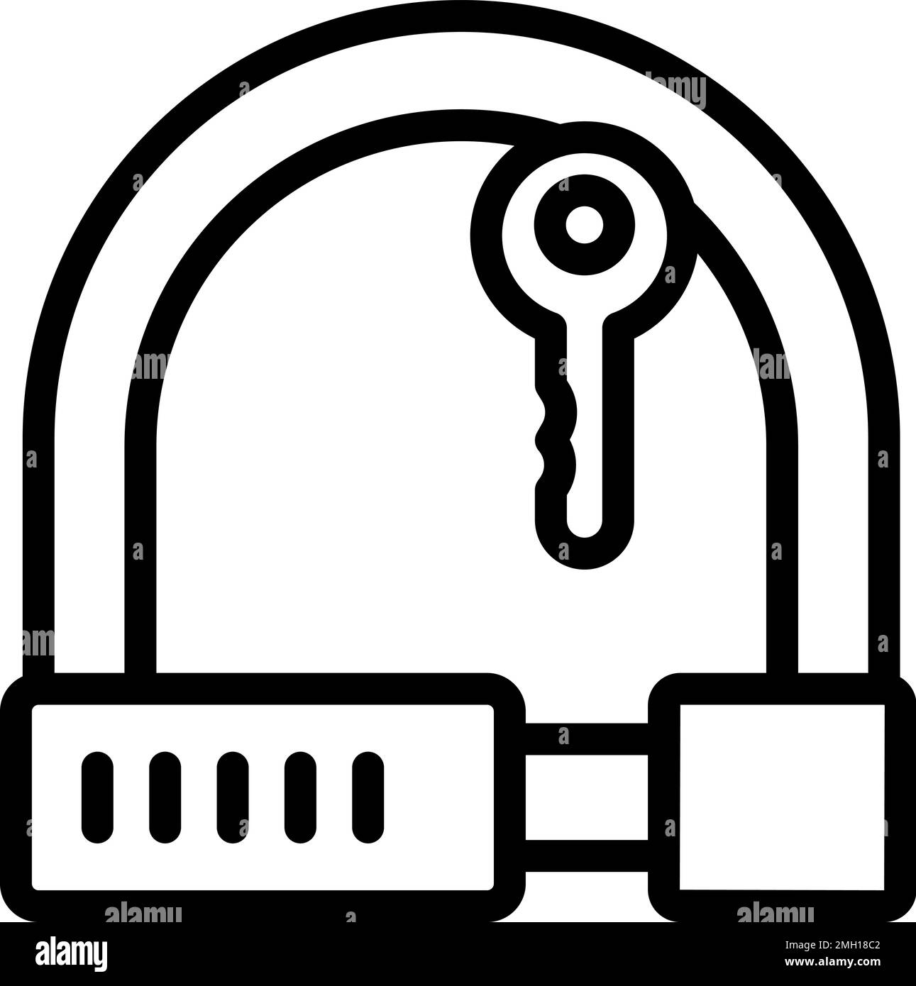 App cycling lock icon outline vector. Bike safety. Security transport ...