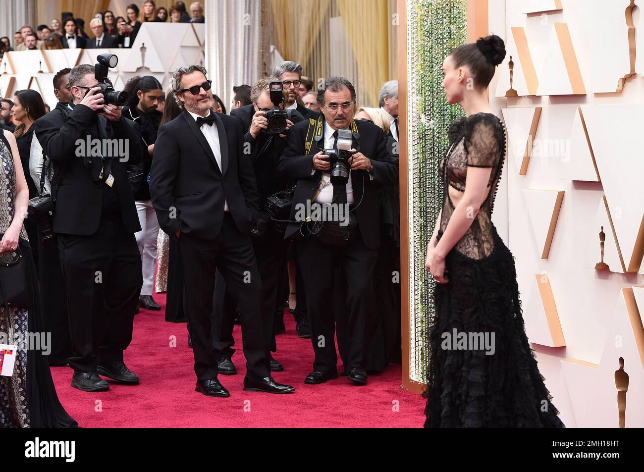 Joaquin Phoenix Left And Rooney Mara Arrive At The Oscars On Sunday