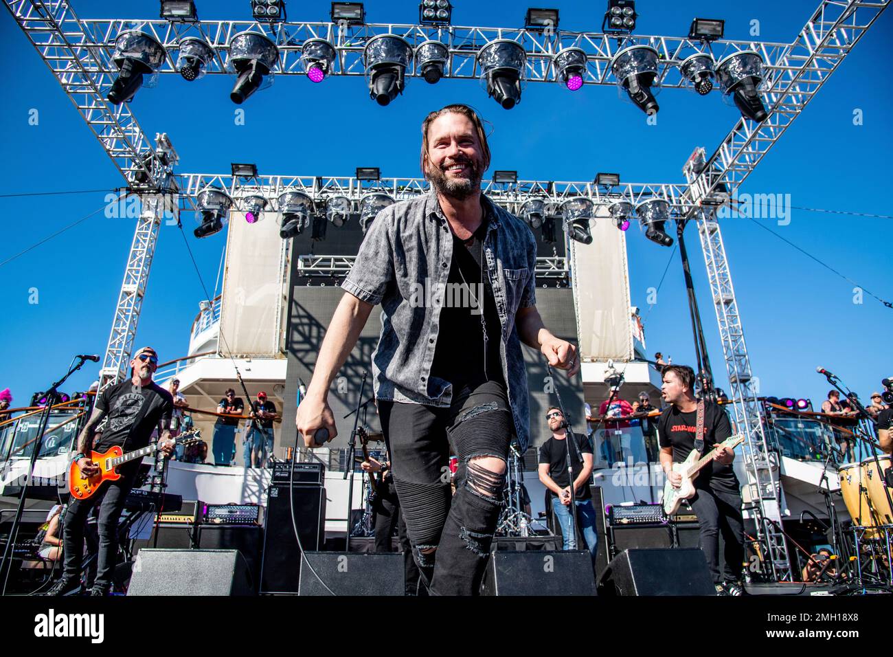 Gabe Aranda of The Stowaways is seen on board the Carnival Valor during ...