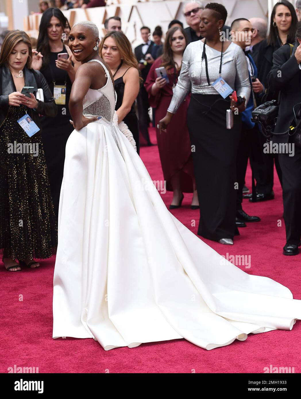 Cynthia Erivo arrives at the Oscars on Sunday, Feb. 9, 2020, at the ...