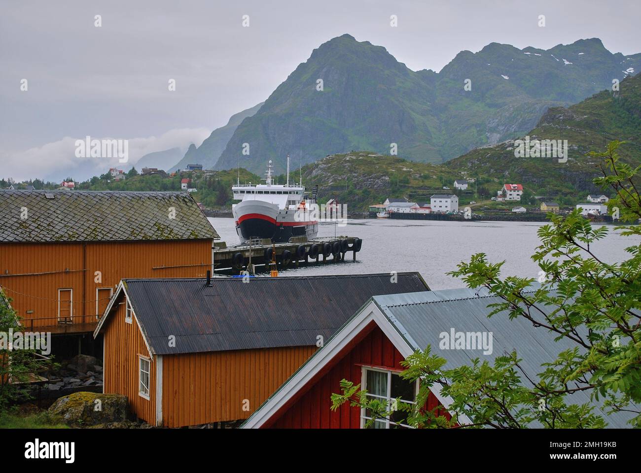 port of Moskenes is a typical little fishing harbor on the Lofoten ...