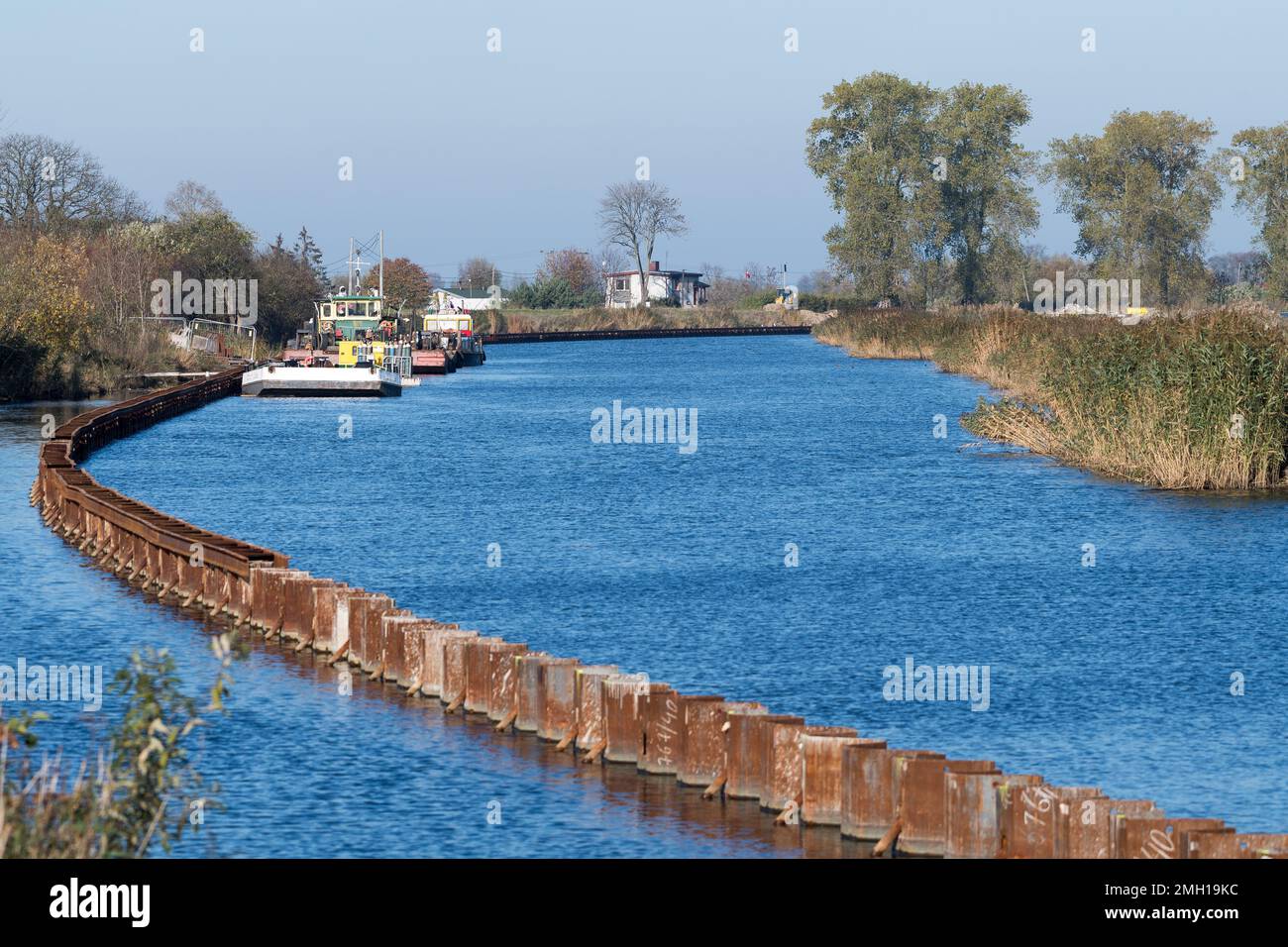 Part of Vistula Spit canal, which connect port of Elblag and Vistula ...