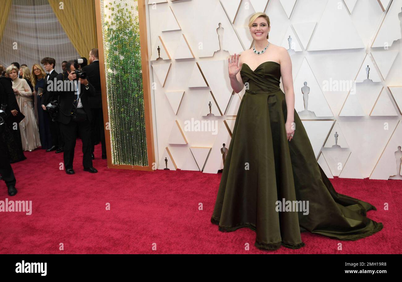 Greta Gerwig arrives at the Oscars on Sunday, Feb. 9, 2020, at the ...