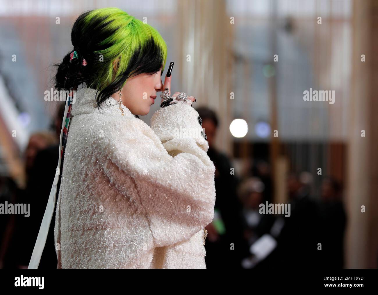 Billie Eilish arrives at the Oscars on Sunday, Feb. 9, 2020, at the ...