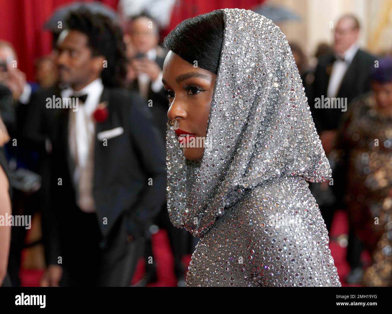 Janelle Monae arrives at the Oscars on Sunday, Feb. 9, 2020, at the ...
