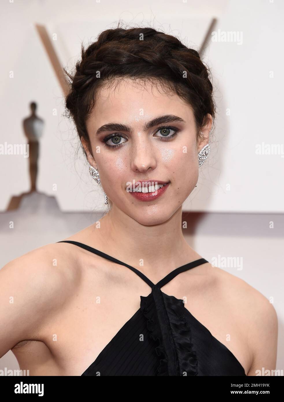 Margaret Qualley arrives at the Oscars on Sunday, Feb. 9, 2020, at the ...