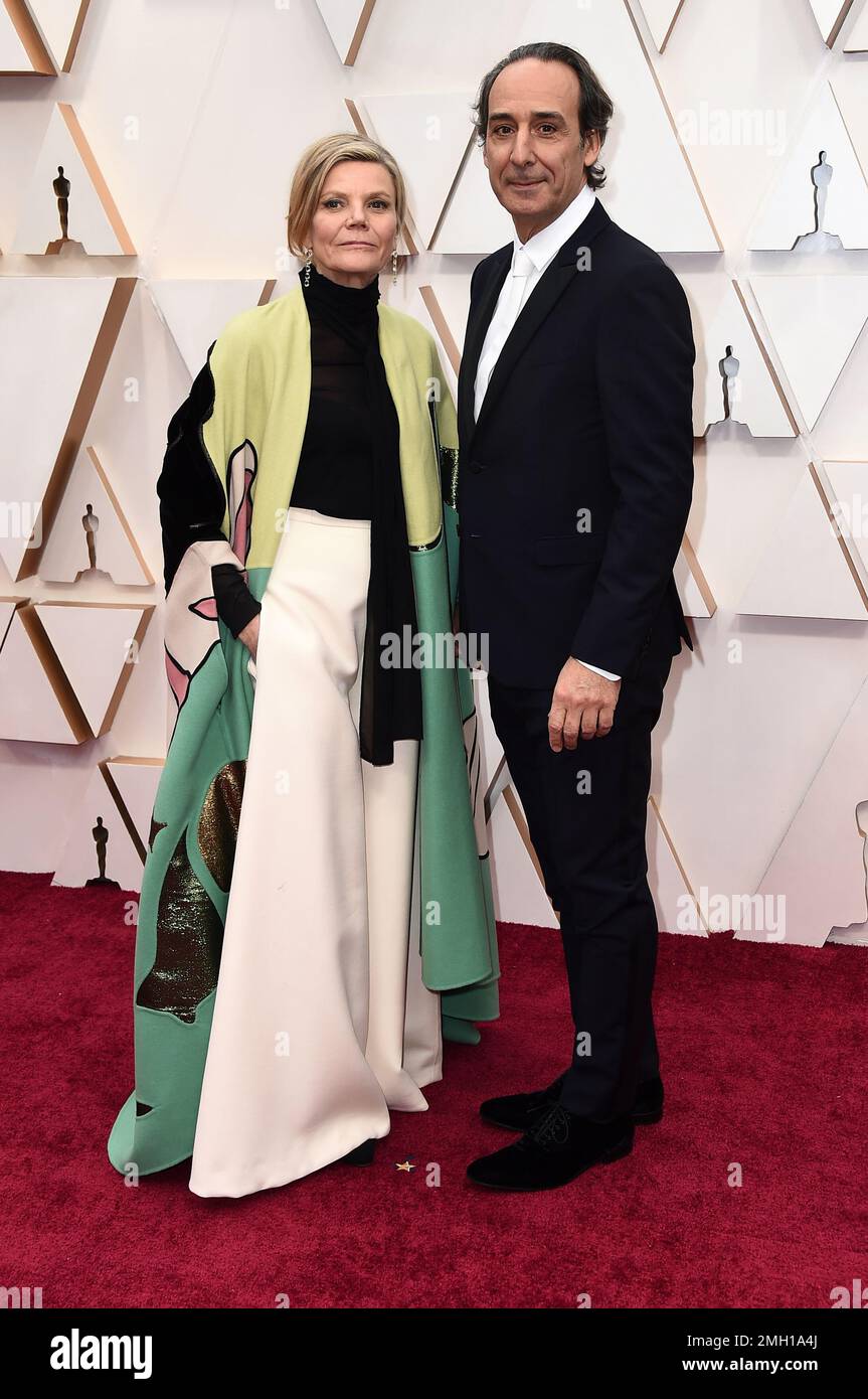 Dominique Lemonnier, left, and Alexandre Desplat arrive at the Oscars ...