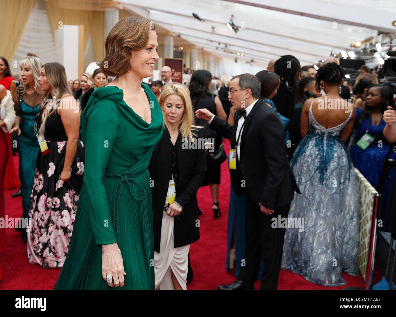 Sigourney Weaver arrives at the Oscars on Sunday, Feb. 9, 2020, at the ...