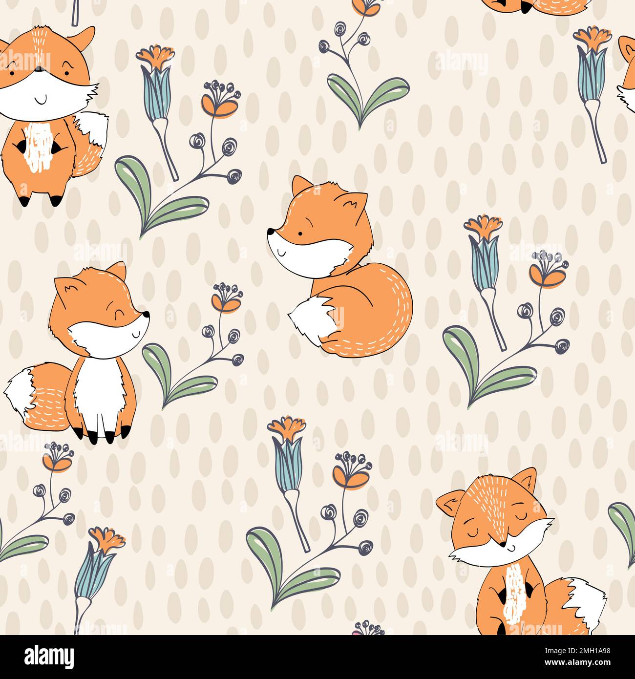 Cute cartoon Foxes Stock Vector Image & Art - Alamy