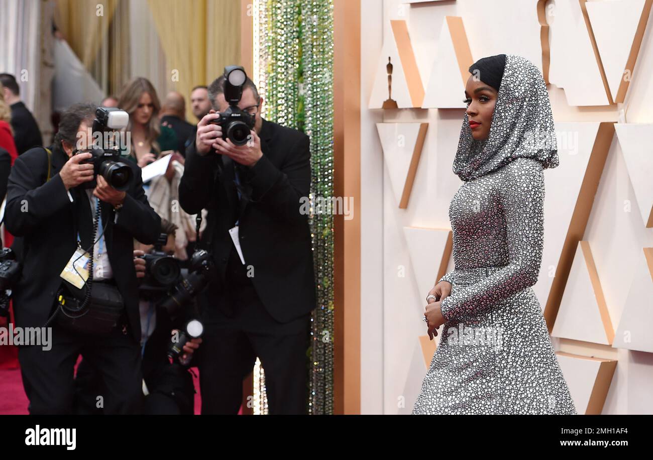 Janelle Monae arrives at the Oscars on Sunday, Feb. 9, 2020, at the ...