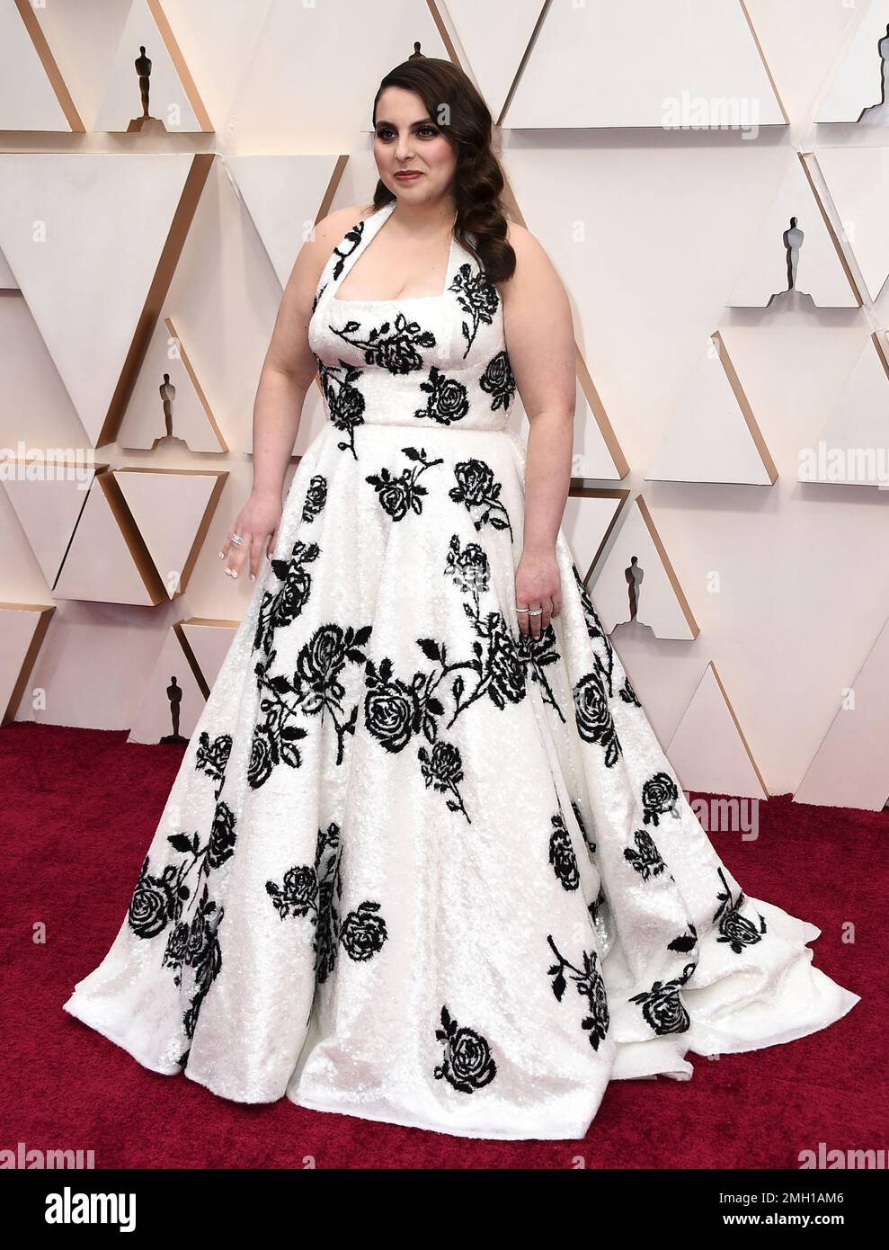Beanie Feldstein arrives at the Oscars on Sunday, Feb. 9, 2020, at the ...