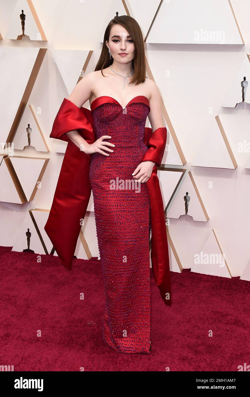 Kaitlyn Dever arrives at the Oscars on Sunday, Feb. 9, 2020, at the ...