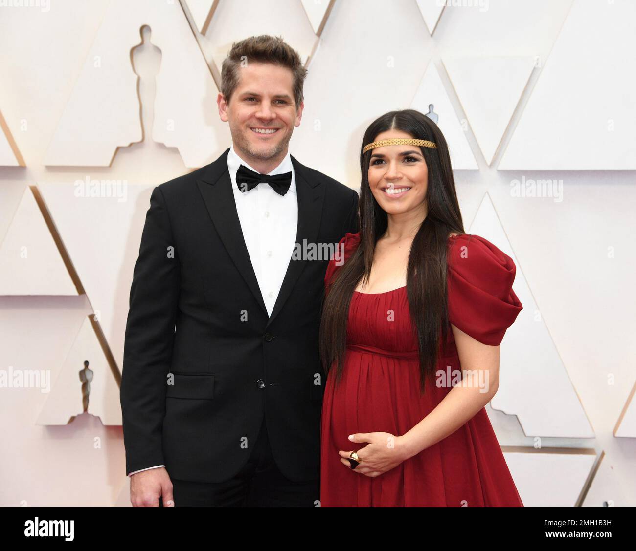Ryan Piers Williams, left, and America Ferrera arrive at the Oscars on ...