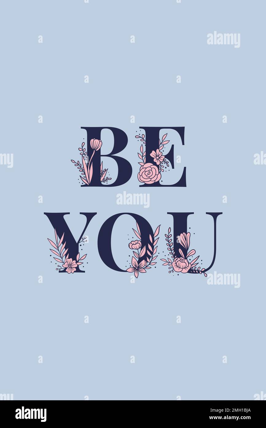 Be You feminine typography font vector Stock Vector Image & Art - Alamy