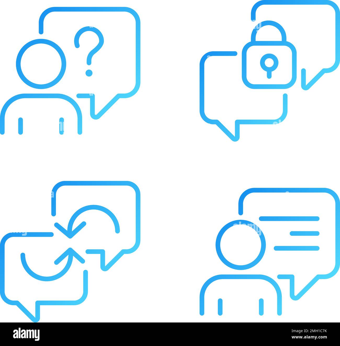 Speech bubbles for communication pixel perfect gradient linear vector ... Speech bubbles for communication pixel perfect gradient linear vector ...